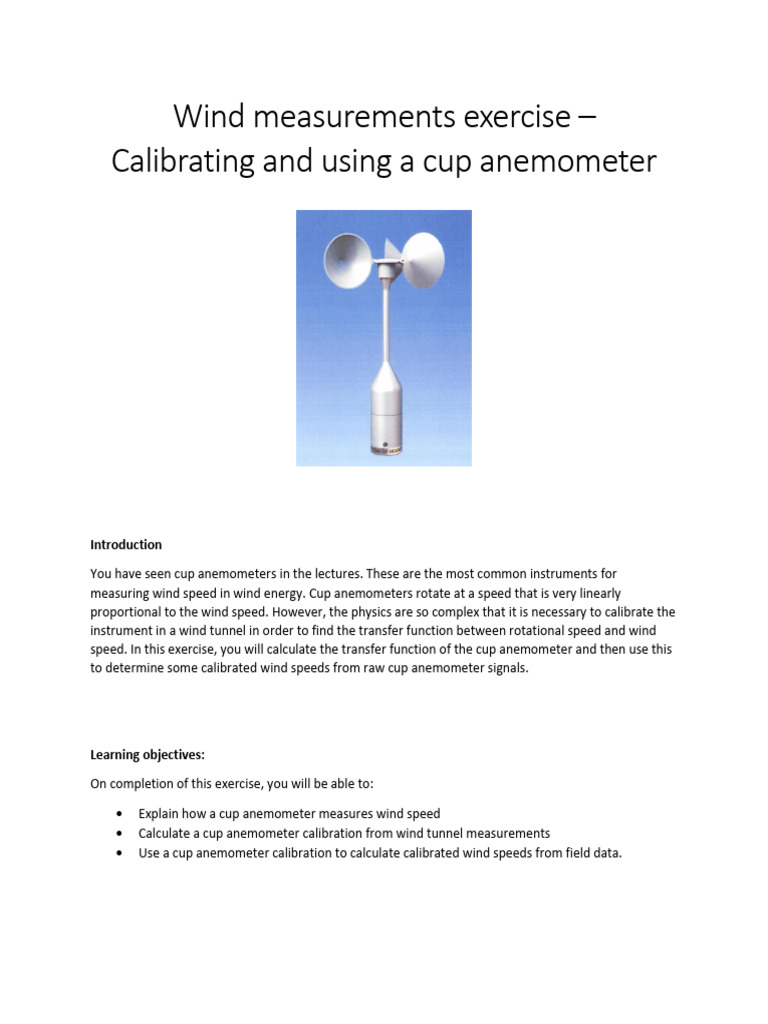 VHW jWHmSZis M7sp3X3jw - Wind Measurements Exercise | PDF