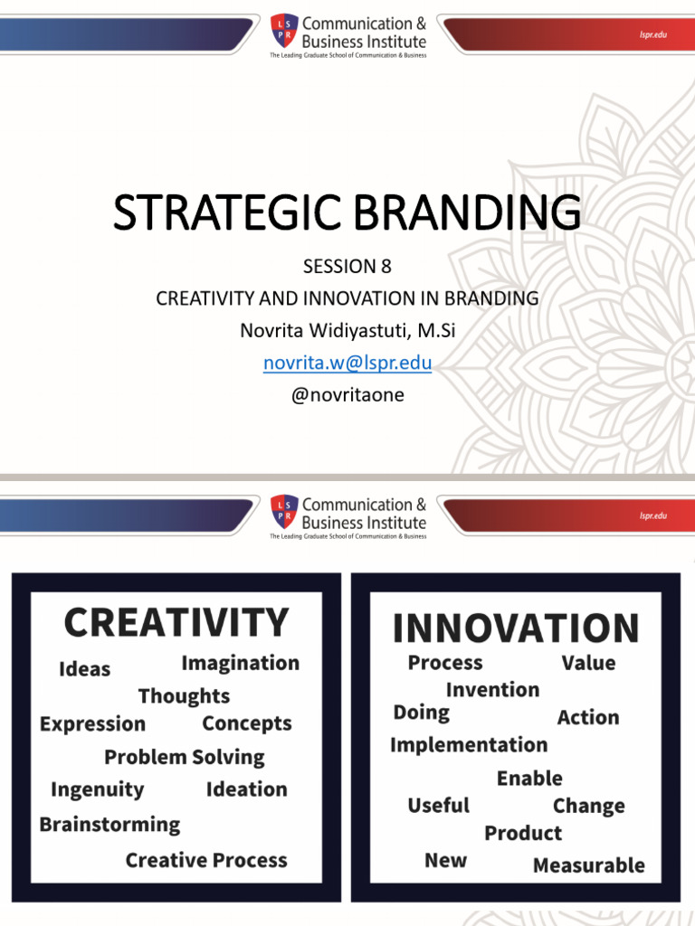 16 1546559 File Sesi 9 - Creativity Innovation in Branding | PDF