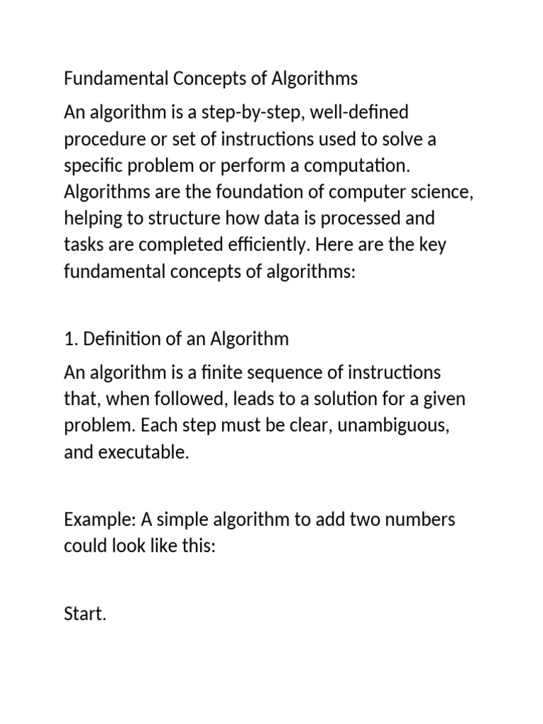 Lecture Fundamental Concept of Algorithm Introduction To Computer ...