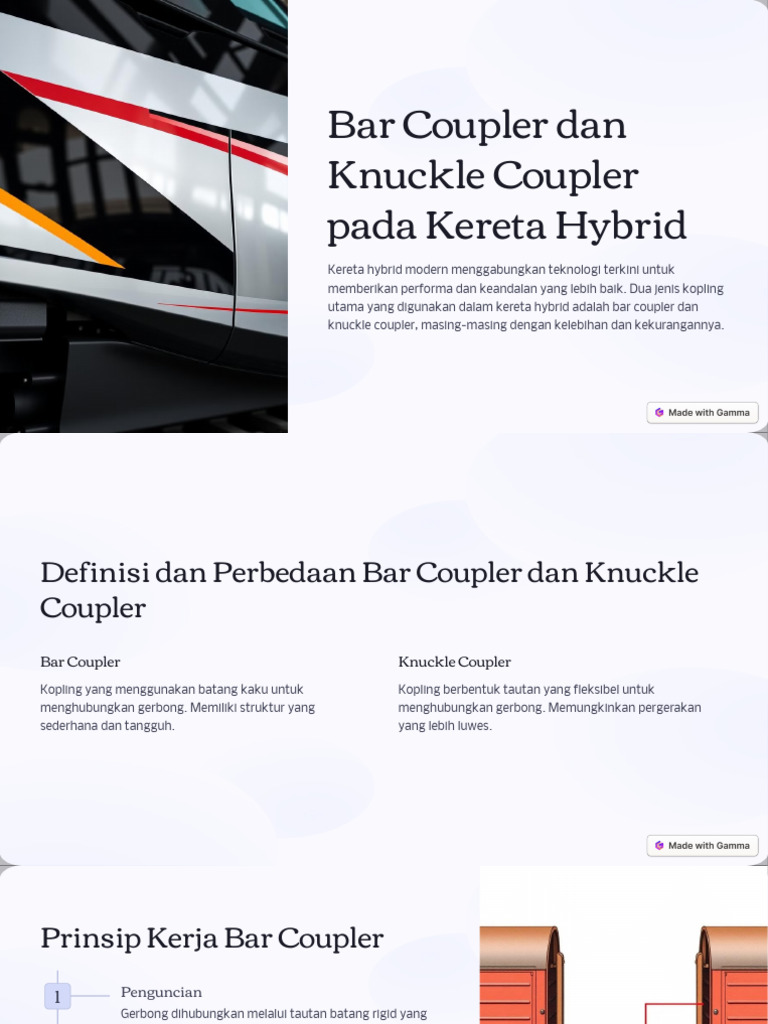 Bar Coupler Dan Knuckle Coupler Pada Kereta Hybrid | PDF