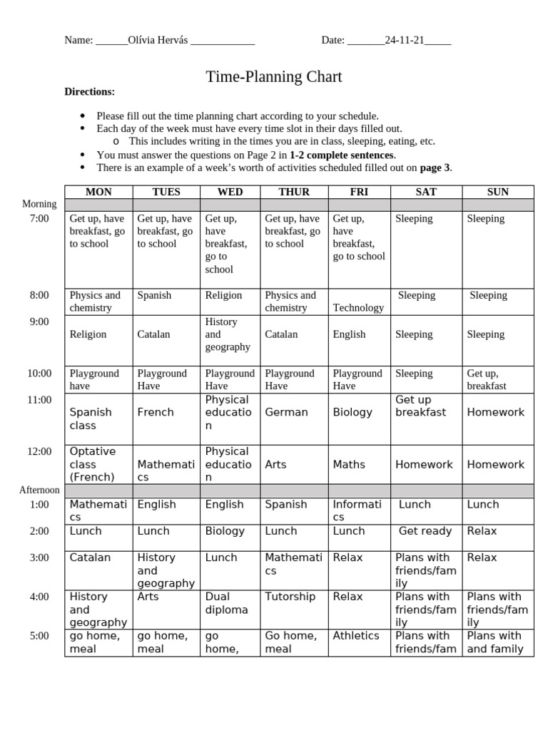 Time+Management+Worksheet 2 | PDF