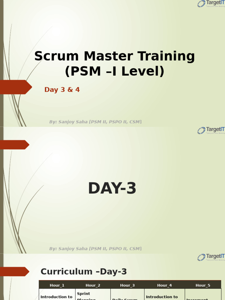 Scrum Master PSM-1 Day 3-4 | PDF