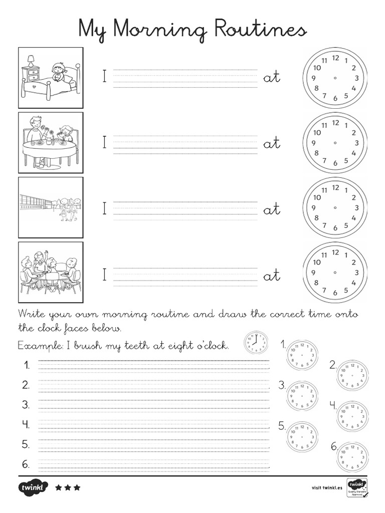 Morning Routine - Worksheet | PDF