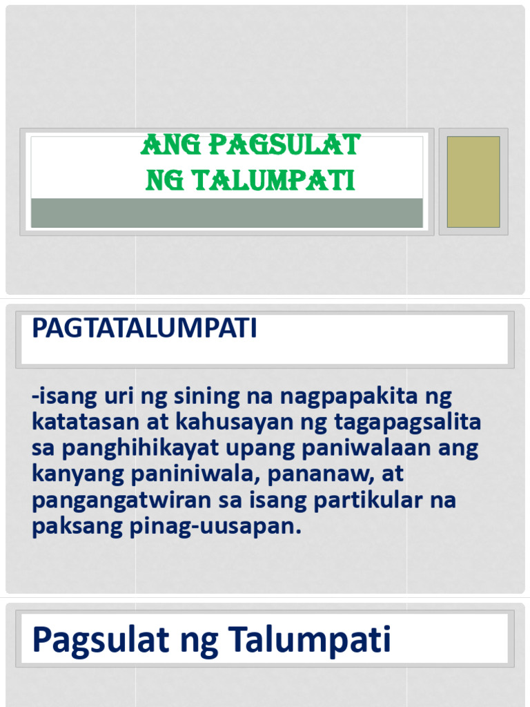 Aralin TALUMPATI | PDF