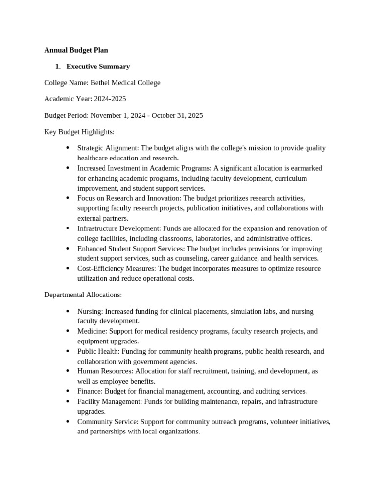 Budget Plan Template | PDF | Budget | Business