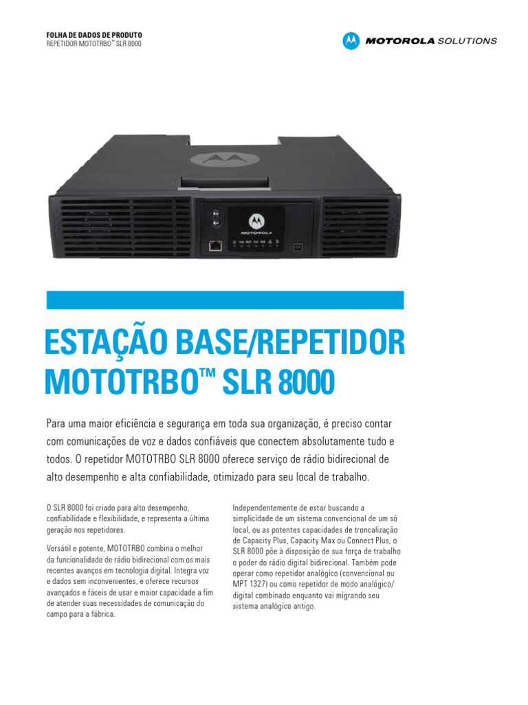 SLR8000 Datasheet Portuguese | PDF