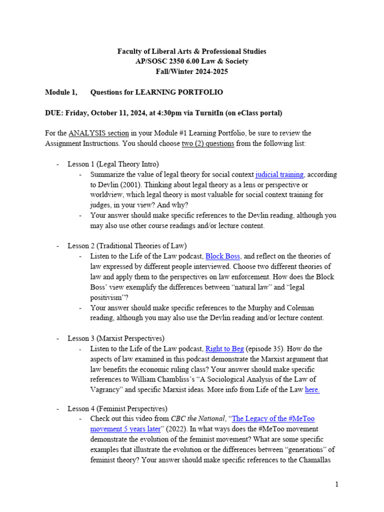 Module 1 Questions SOSC 2350 Fall24 | PDF