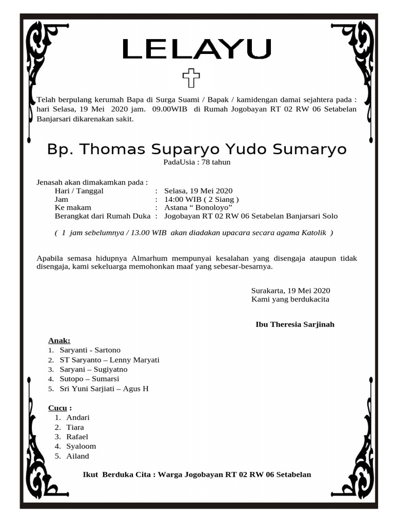 Lelayu Katolik | PDF