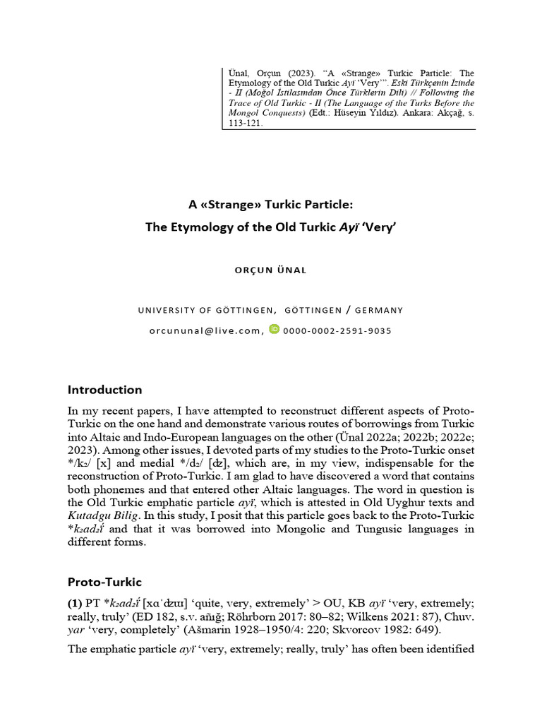 A_Strange_Turkic_Particle_The_Etymology | PDF
