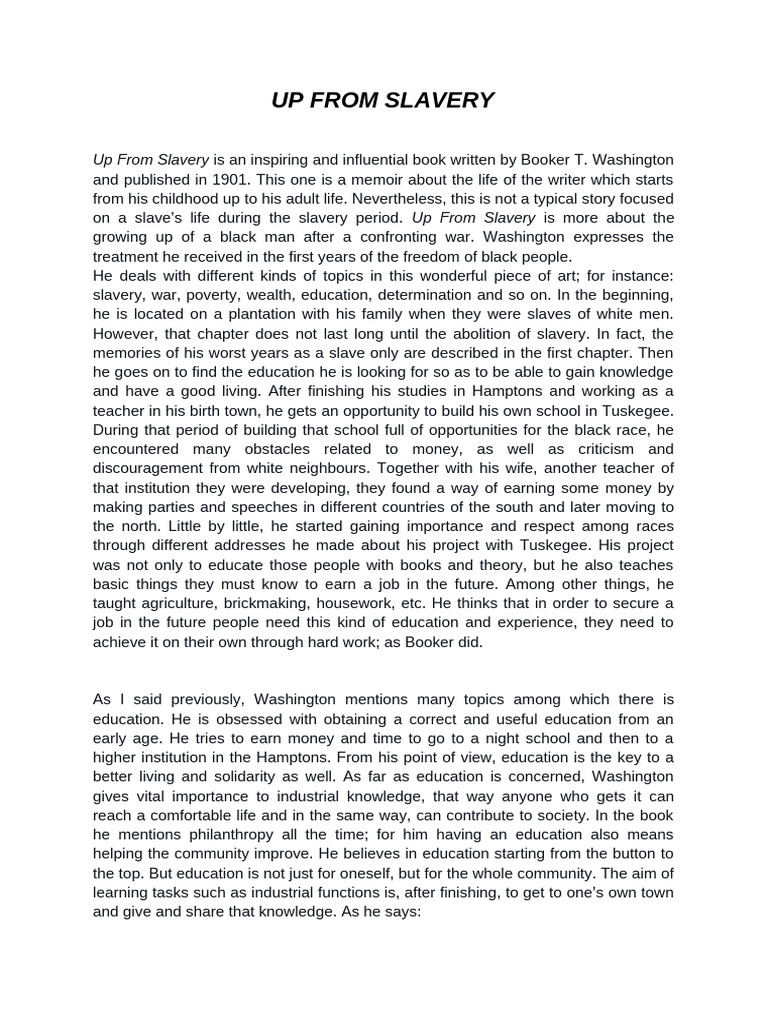 Up From Slavery | PDF
