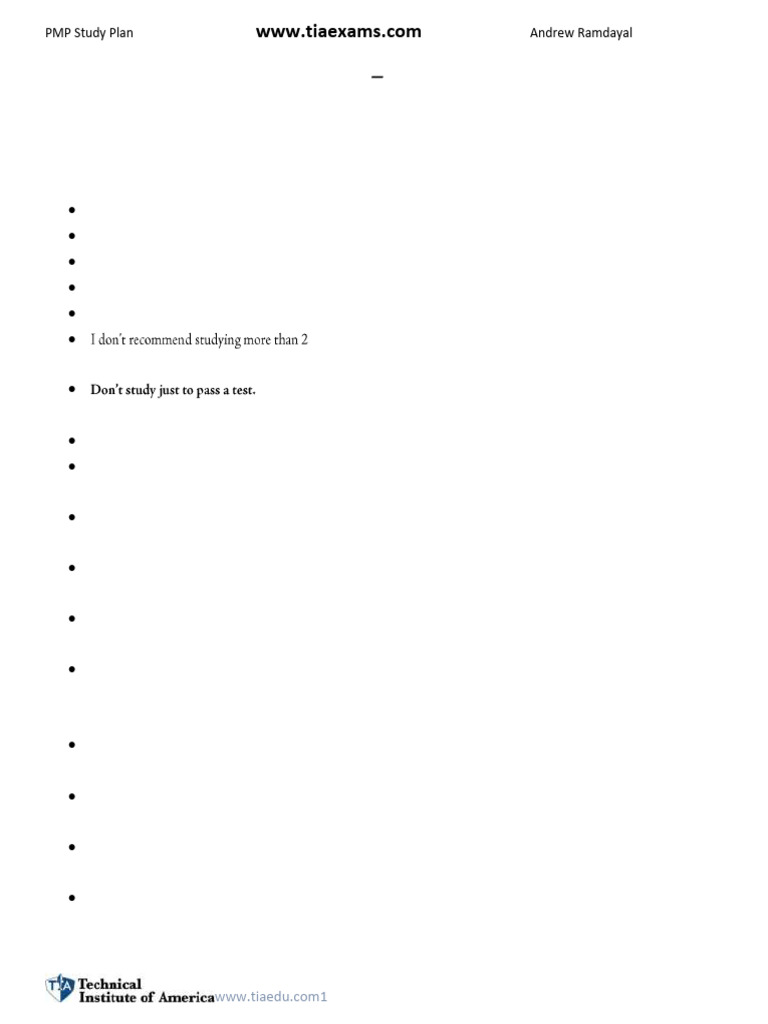 30 Day study Plan PMP | PDF