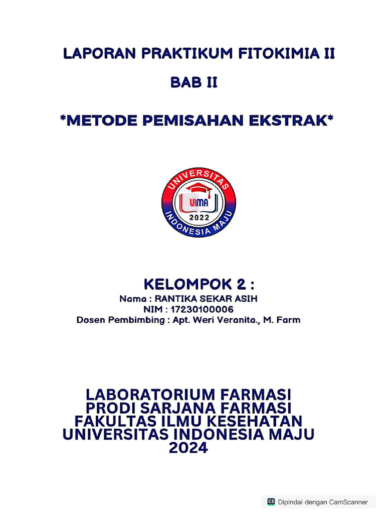 BAB II Metode Pemisahan Ekstrak | PDF