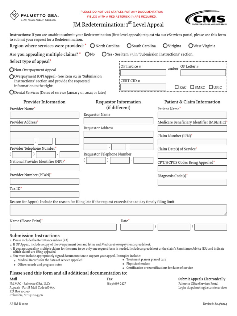 JM Redetermination 1st Level Appeal | PDF