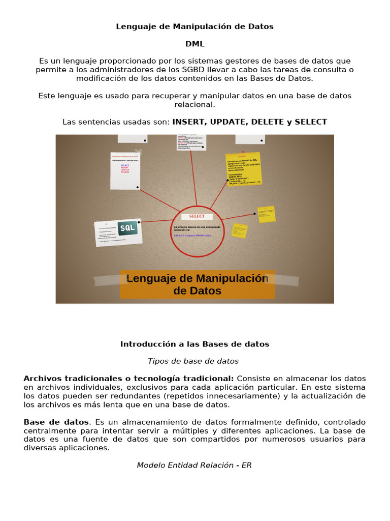 Lenguaje de Manipulación de Datos | PDF