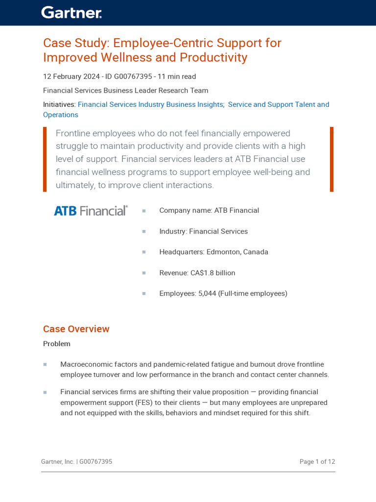 Gartner_ATB Financial - Wellbeing Case Study | PDF