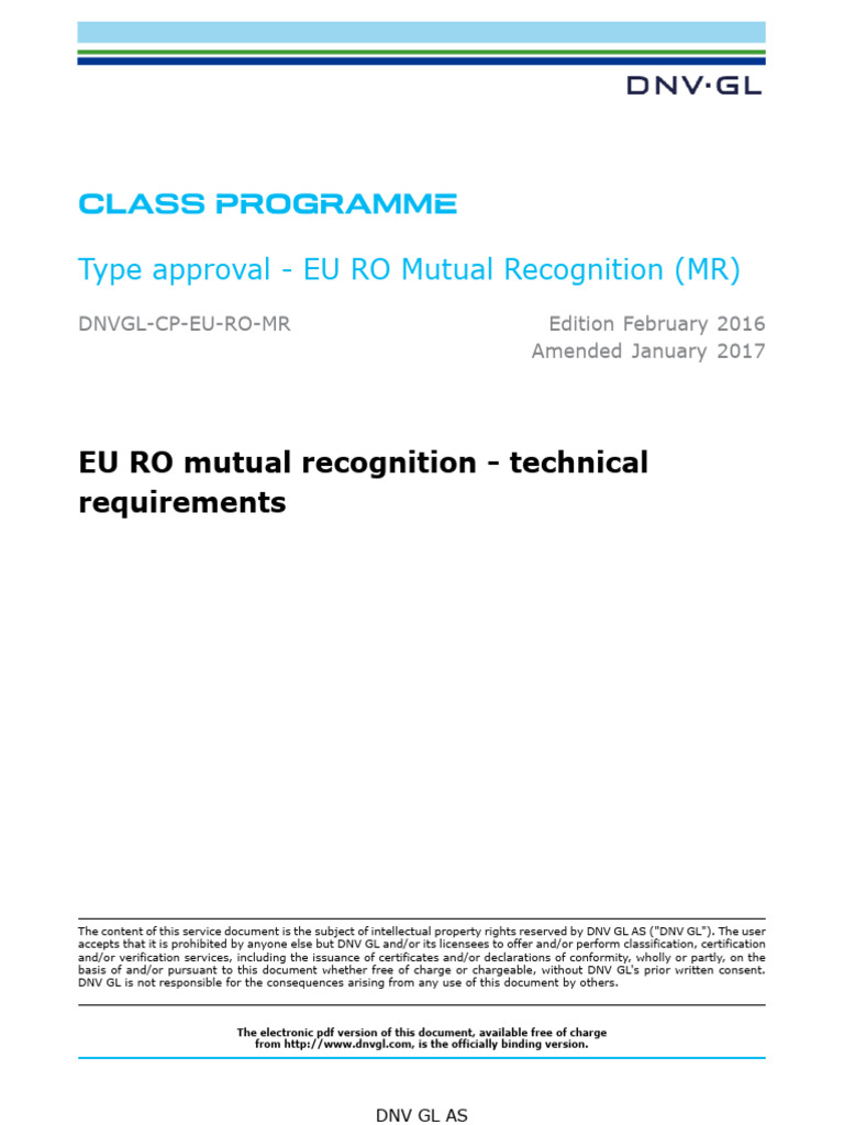 DNVGL CP Eu Ro MR | PDF