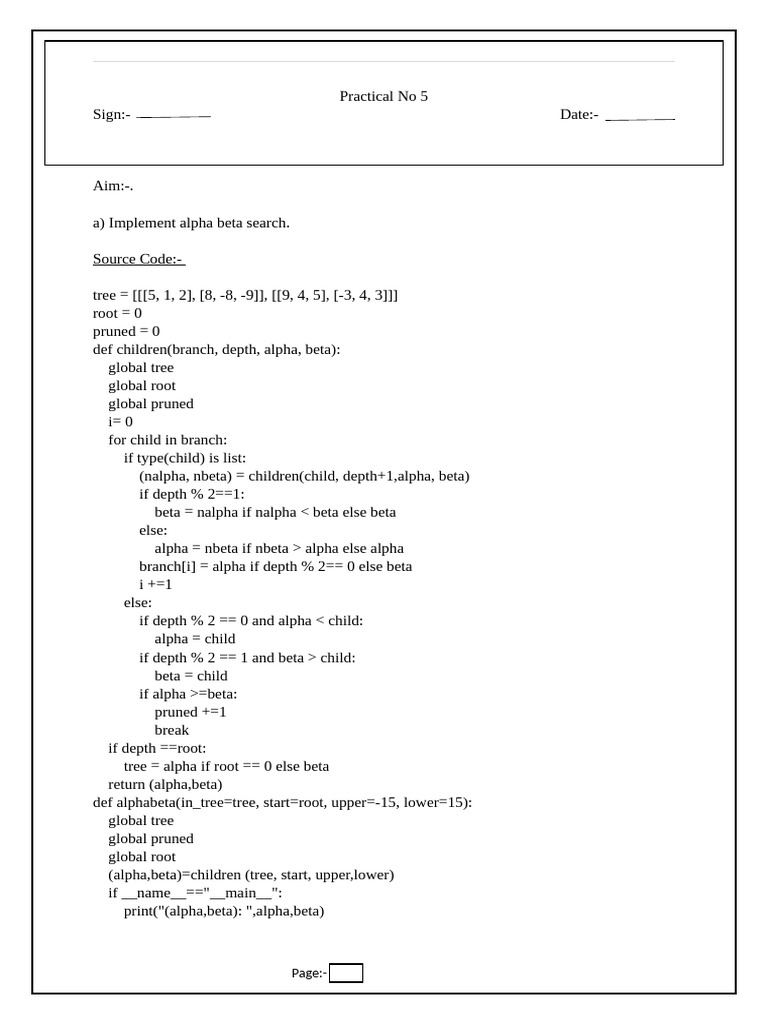 Practical No 5 | PDF