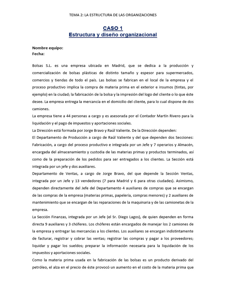 ejercicio-grupal-1-estructura-organizacional | PDF