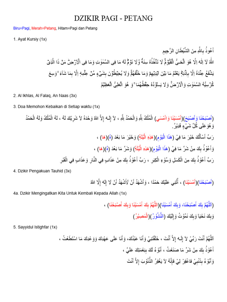 Dzikir Pagi - Petang | PDF
