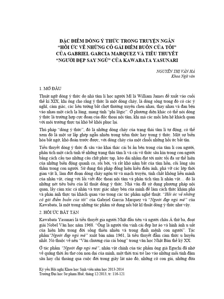 C I M Dòng TH C Trong Truy NNG N "H I CV NH NG Cô Gái I MBU NC A Tôi" C A Gabriel Garcia Marquez ...