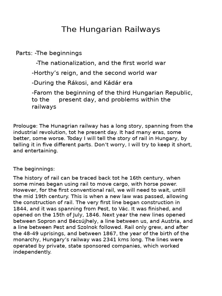 The Hungarian Railways | PDF
