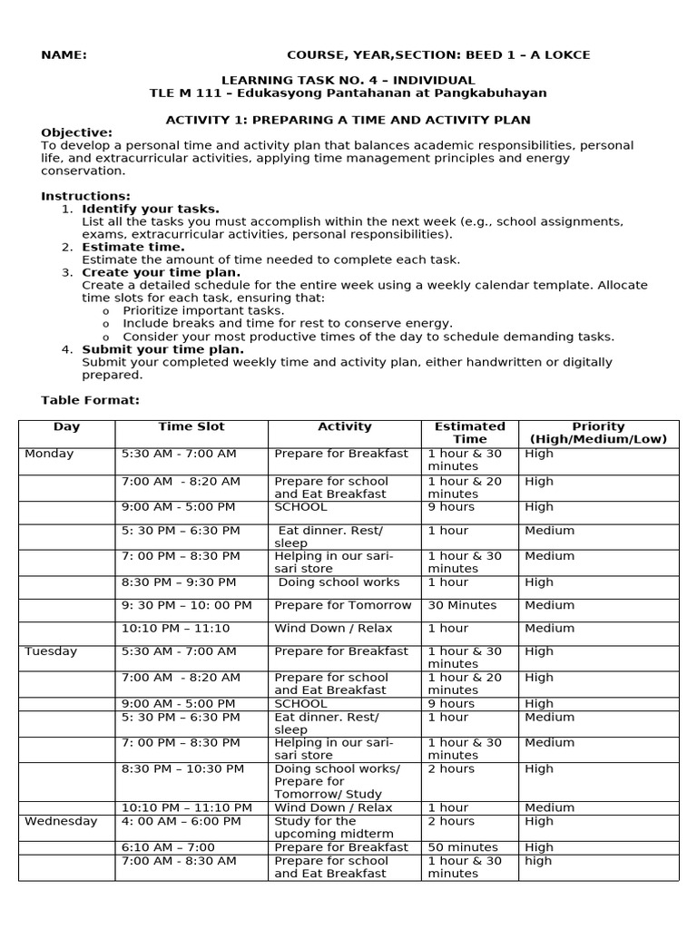 Learning Task No. 4 Individual | PDF