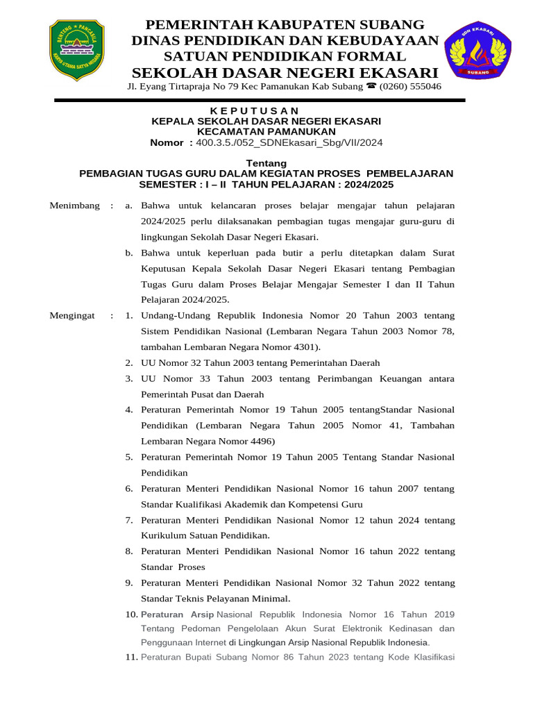 SKBM 2024-2025 Ekasari | PDF