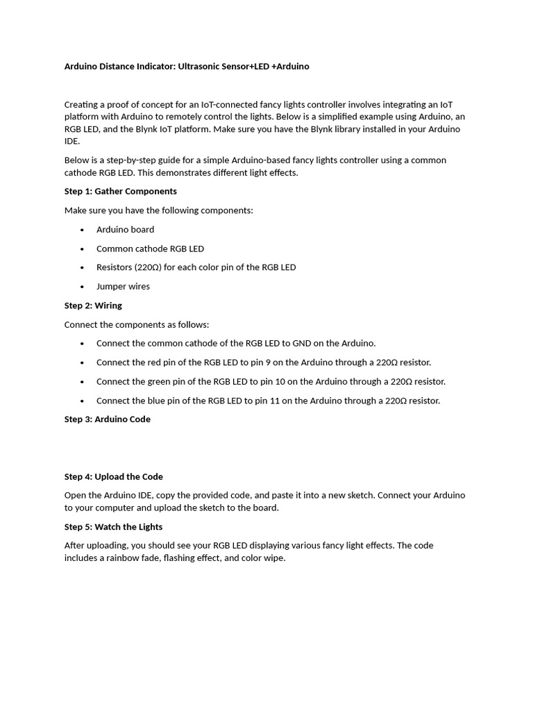Arduino Distance Indicator | PDF