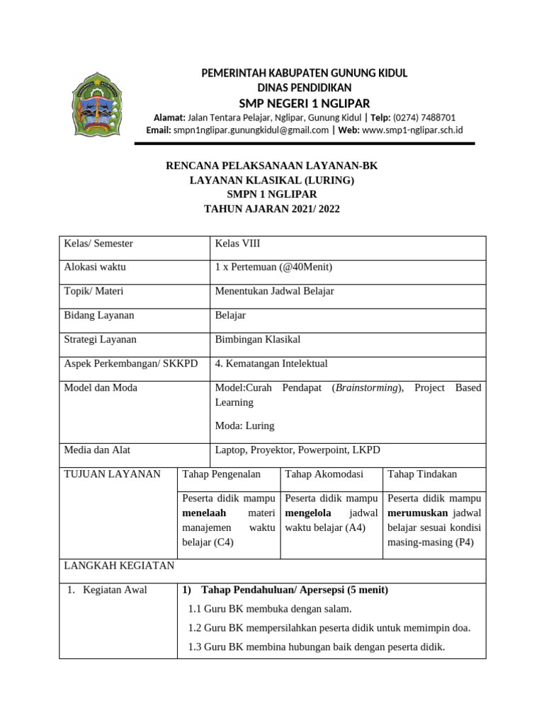 Bagi ..RPL KLASIKAL Manajemen Waktu Belajar Yeni Dwi W | PDF