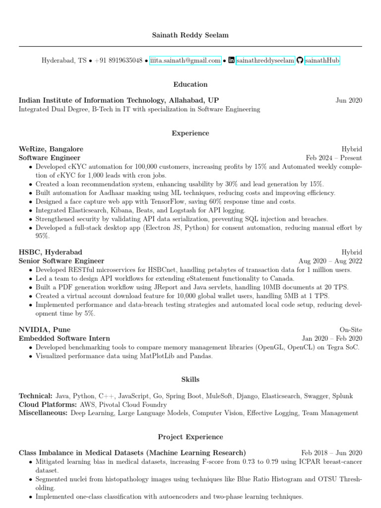 Sainath Resume | PDF