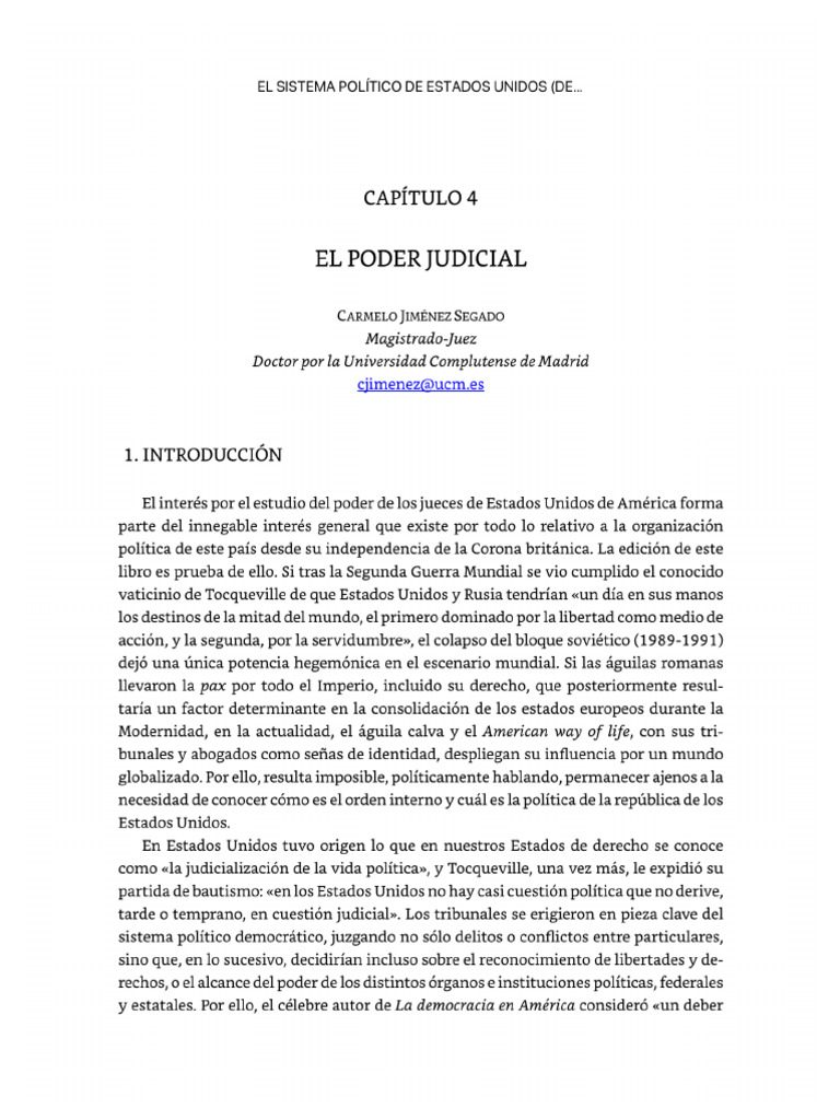 El Sistema Político de Estados Unidos. Rodriguez, Cap 4 | PDF