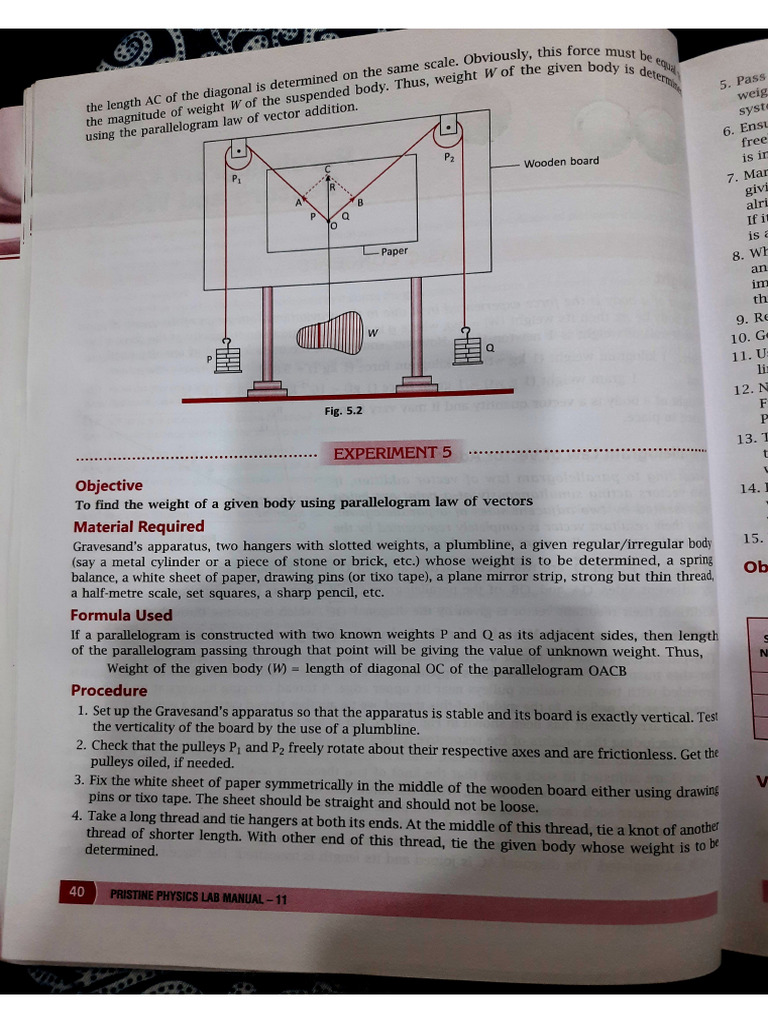 parallelogram law of vectors and weights | PDF