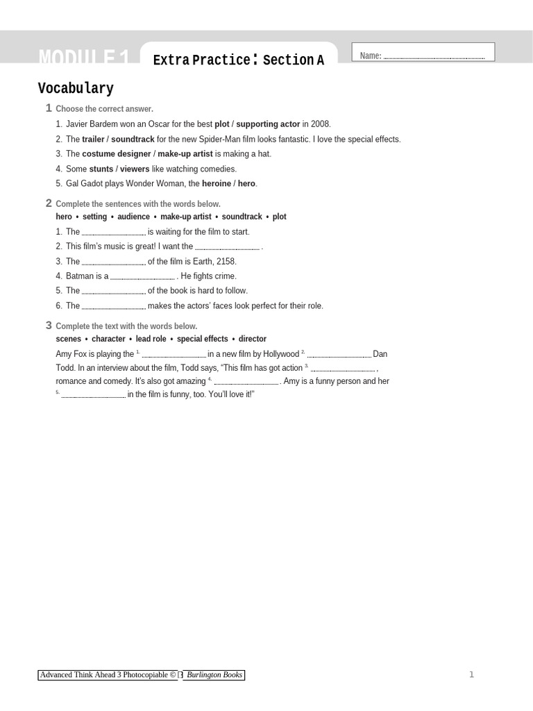 01AdvancedThinkAhead3 Xtrapract Mod1A | PDF | Academy Awards