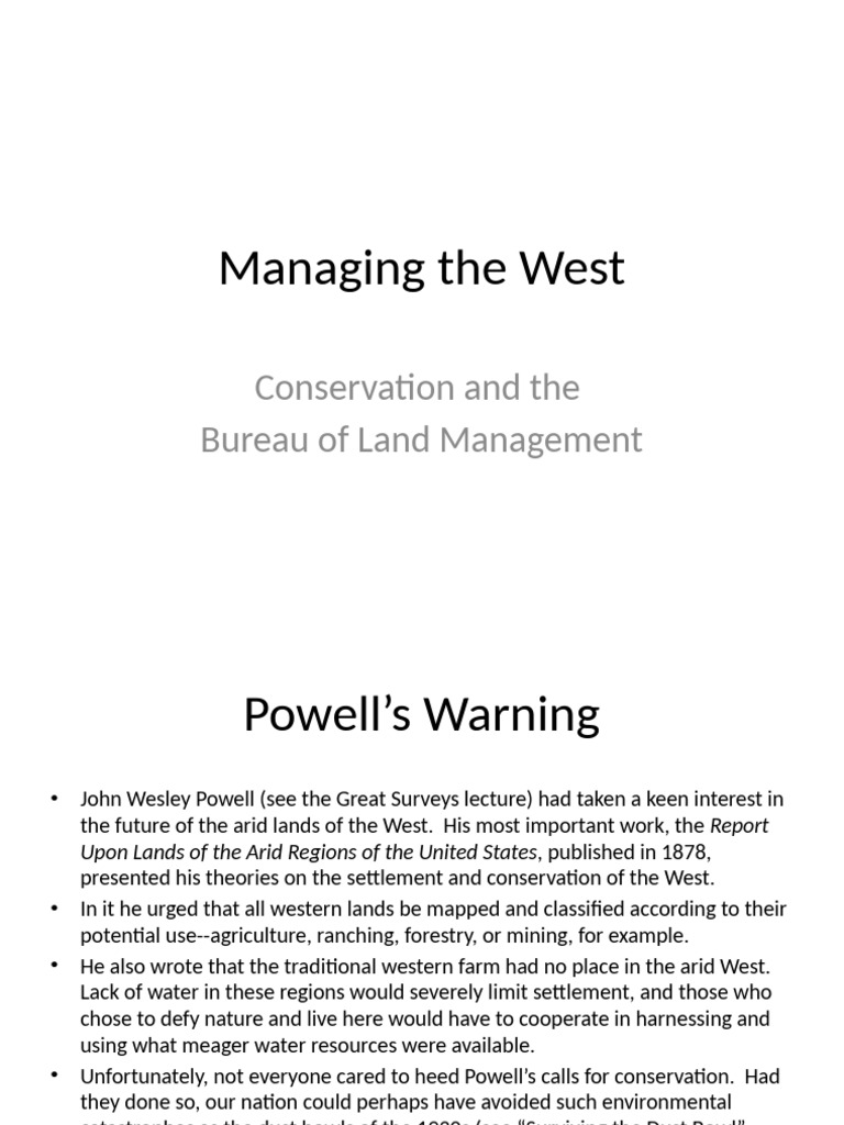 Managing The West Conservation and The BLM-1 | PDF