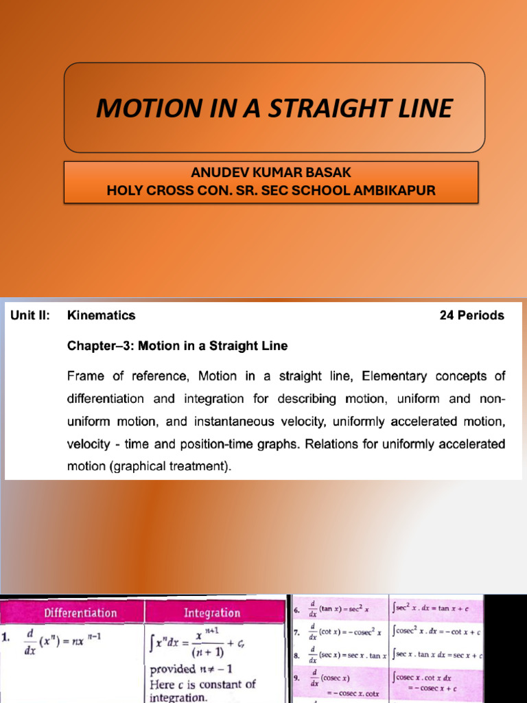 Motion in A Straight Line | PDF