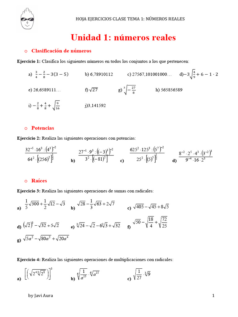 Ej EXTRA T1 Números Reales | PDF