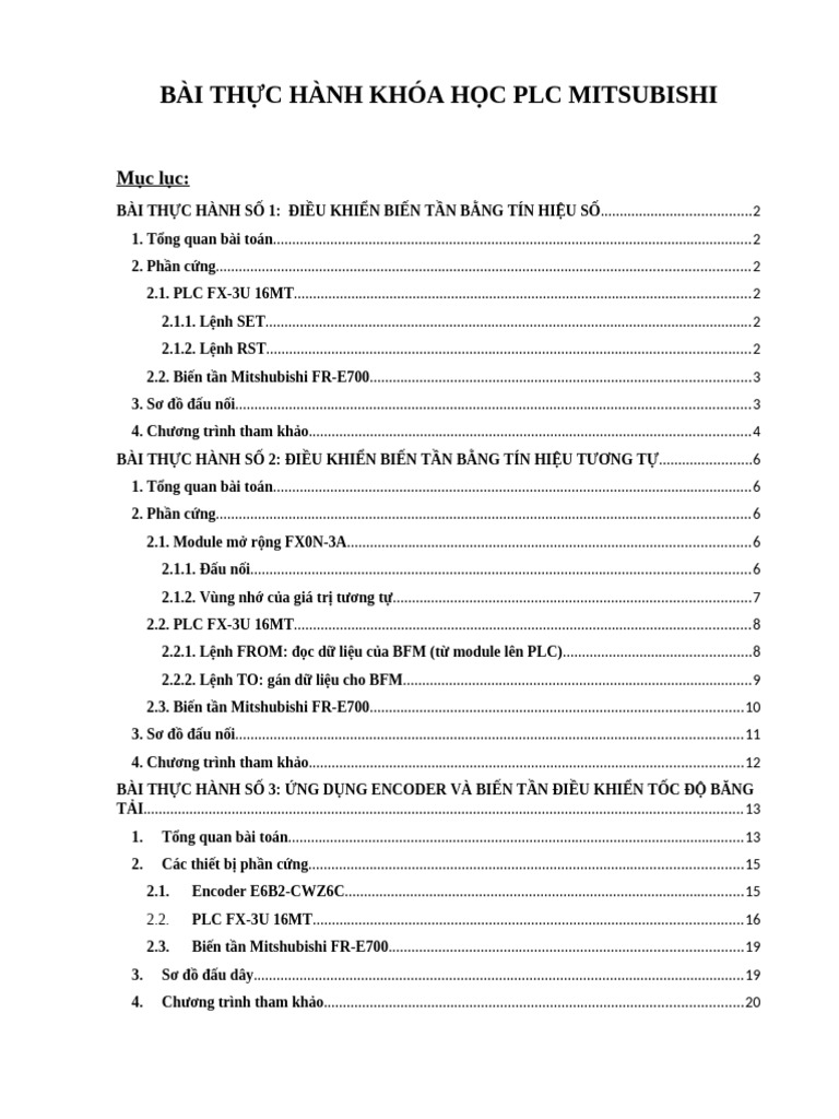 Bai Thuc Hanh Khoa Hoc PLC Mitsubishi | PDF