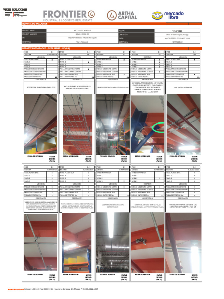 Temple Oil (Open Issue List) - Mezzanine Fase 1.4 07-10-2024 | PDF