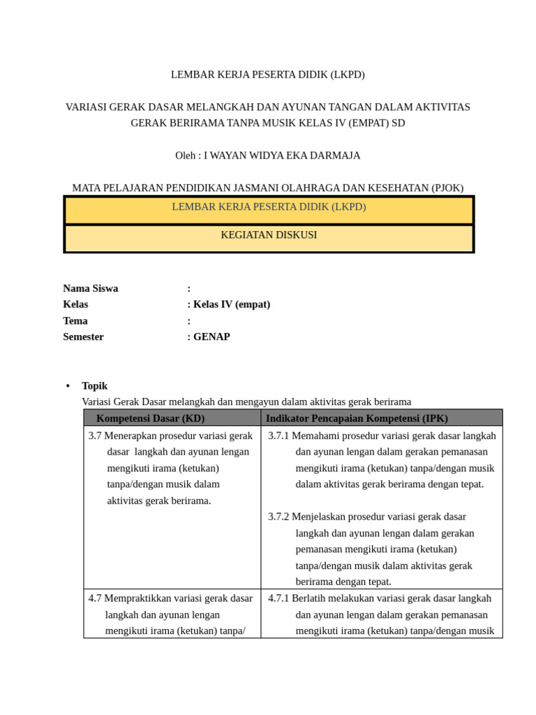 Tugas (LKPD) Lembar Kerja Peserta Didik (Pengetahuan) | PDF