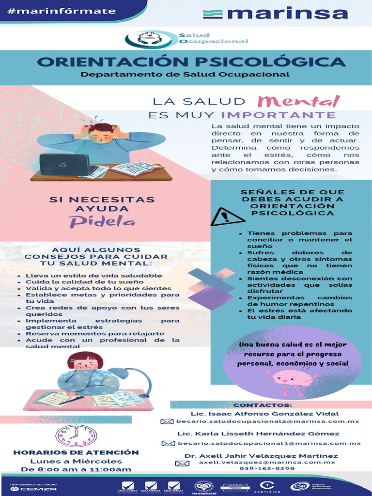 Comunicado de Orientacion Psicológica | PDF | Salud mental | Estrés (biología)