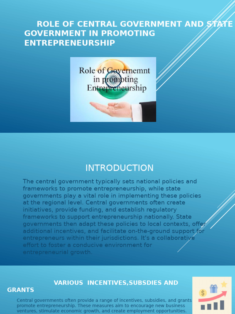 ROLE OF CENTRAL GOVERNMENT AND STATE GOVERNMENT | PDF