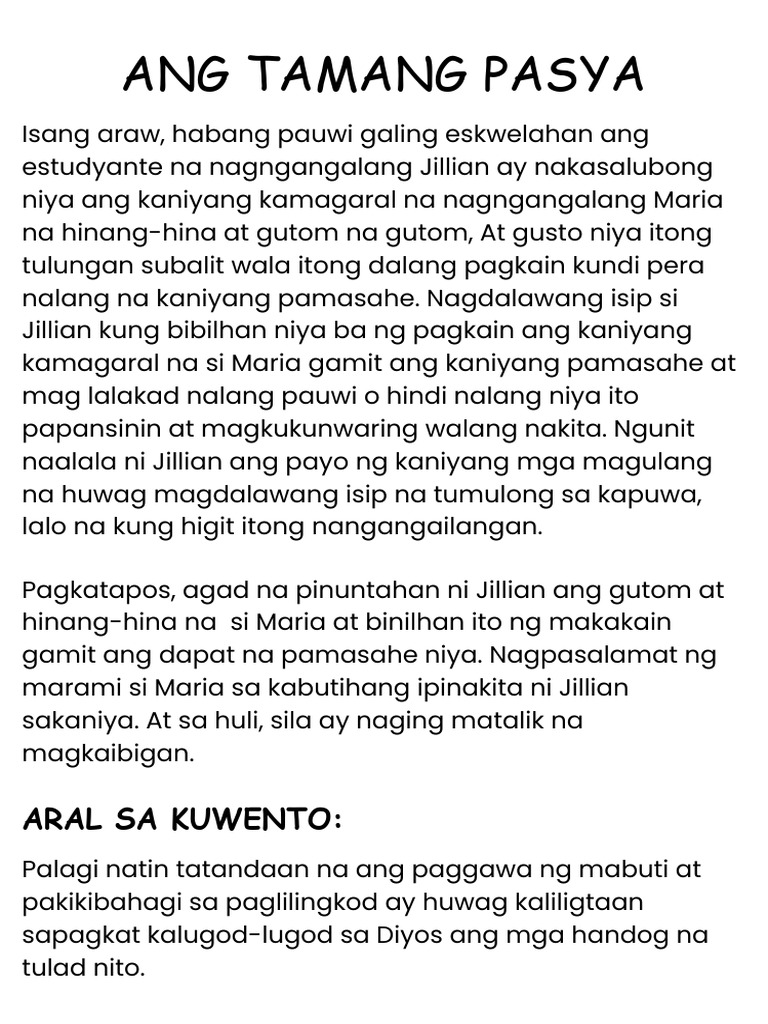 Add A headingANG TAMANG PASYA - 20240829 - 223443 - 0000 | PDF