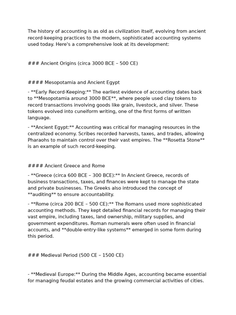 History of Accounting | PDF