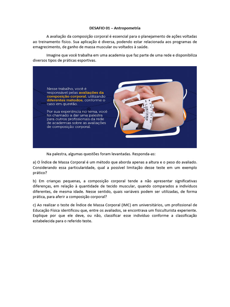 DESAFIO 01 - Antropometria | PDF