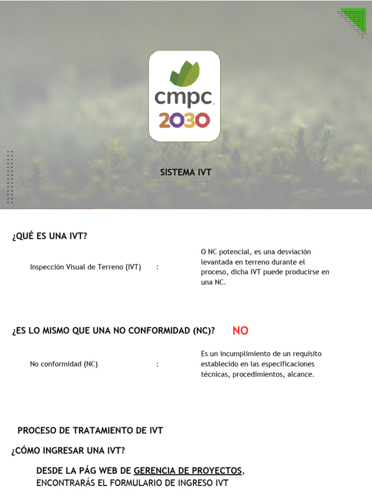 Capacitación Sistema IVT | PDF