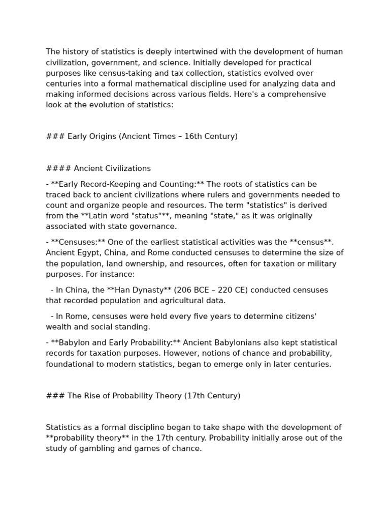 History of Statistics | PDF