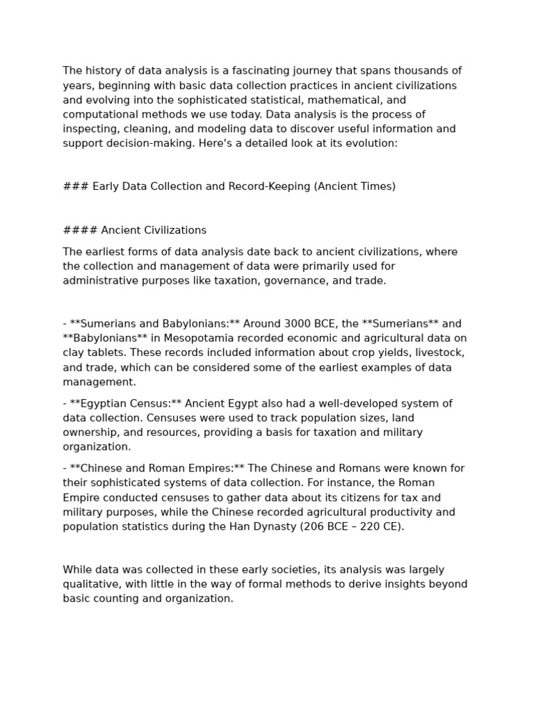 Evolution of Data Analysis History | PDF | Statistics | Computers