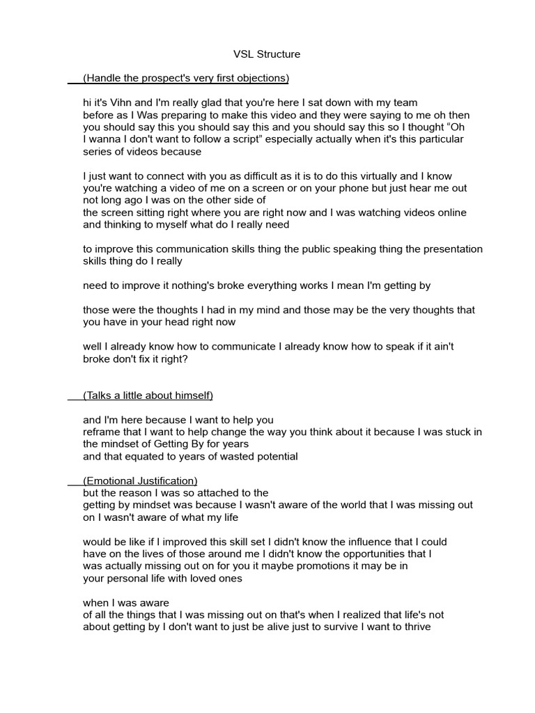 Ask Vinh VSL Script | PDF Ask Vinh VSL Script | PDF