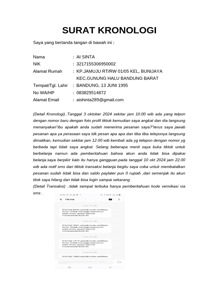 Surat Kronologi | PDF