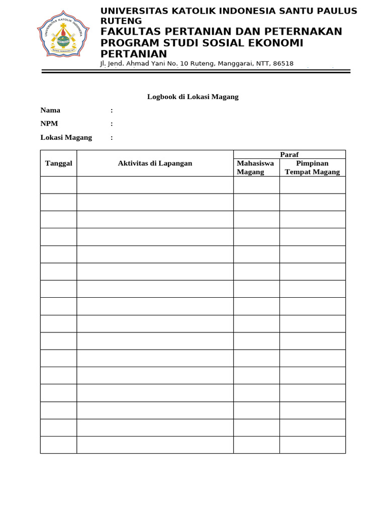 Logbook Magang | PDF